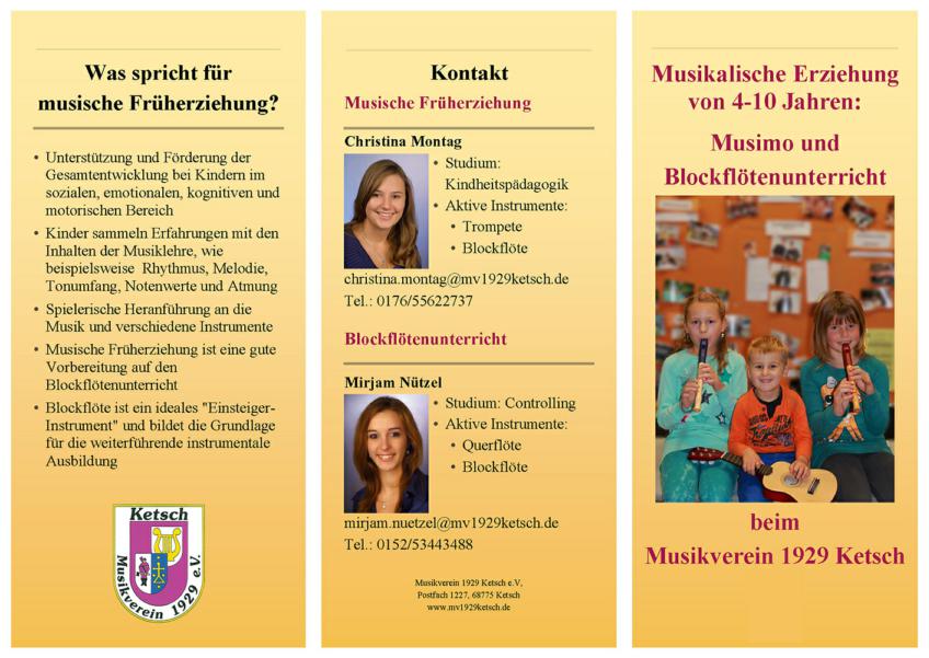 MUSIMO und Blockflötenunterricht – Musikverein 1929 Ketsch e.V.